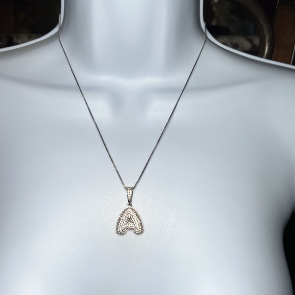 EP JEWELS | Accessories | Ep Jewels Silver Bubble Letter A Cz Necklace ...